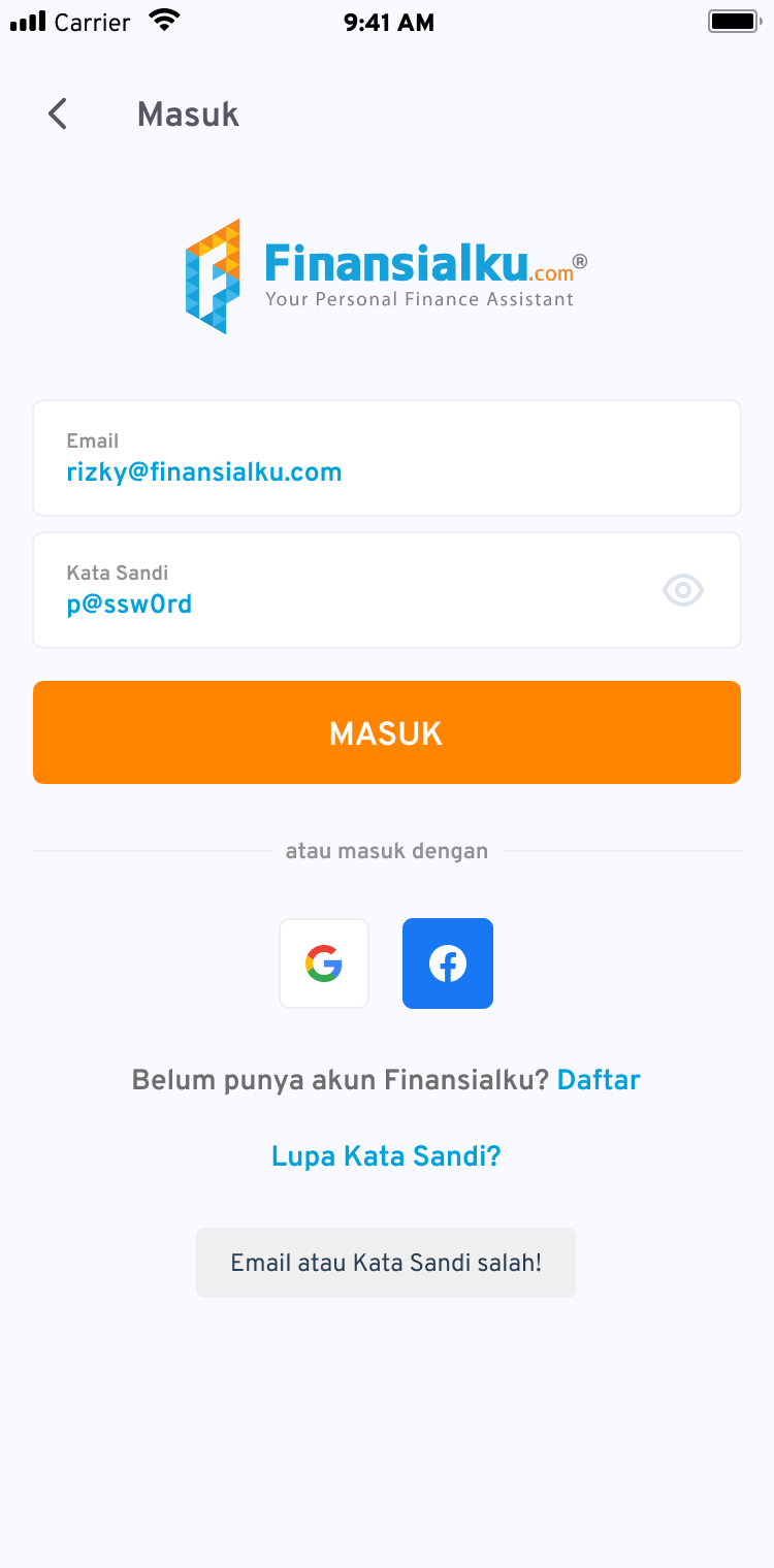 Masuk ke Aplikasi – Help Finansialku