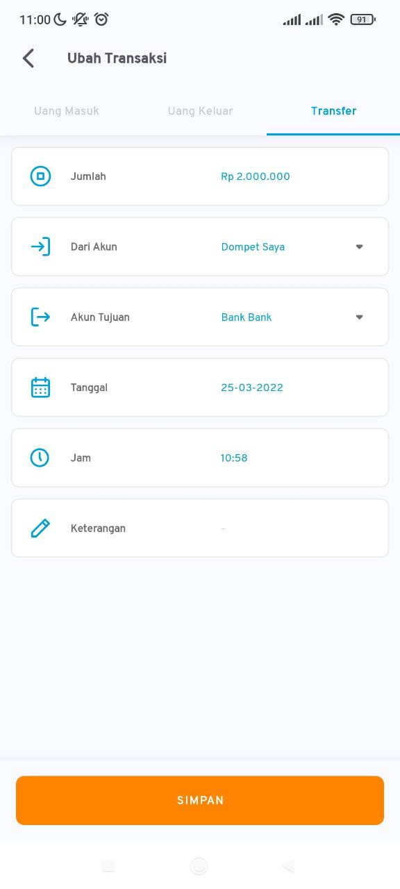 Mengubah Catatan Transfer – Help Finansialku